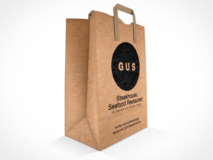Feature your store brand on this Grocery Paper Bag Mockup 1