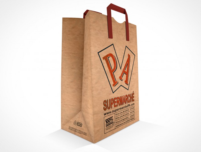 Feature your store brand on this Grocery Paper Bag Mockup 1