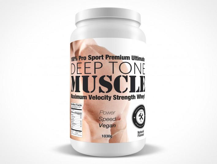 Our Protein Container Mockup 2 showcases your protein branding