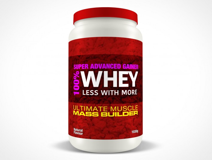 Our Protein Container Mockup 2 showcases your protein branding