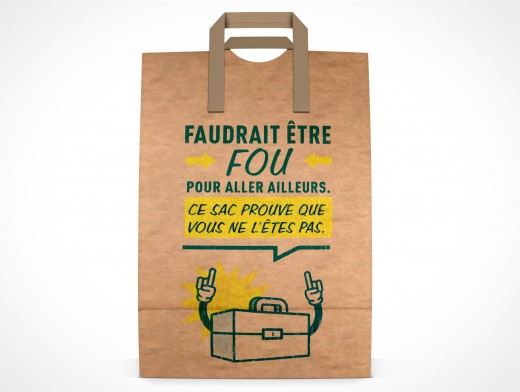 Show your store branding on this Grocery Paper Bag Mockup 3