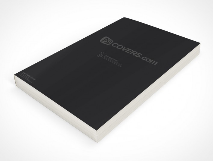 Book Cover Mockup | High Angle Front View of 6x9 Book rotated 45° to left