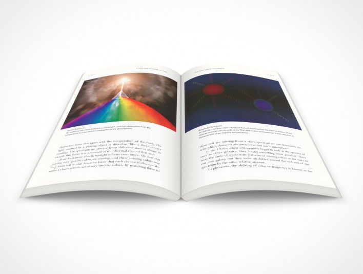 Book Spread Mockup | High angle shot of open book laying on surface