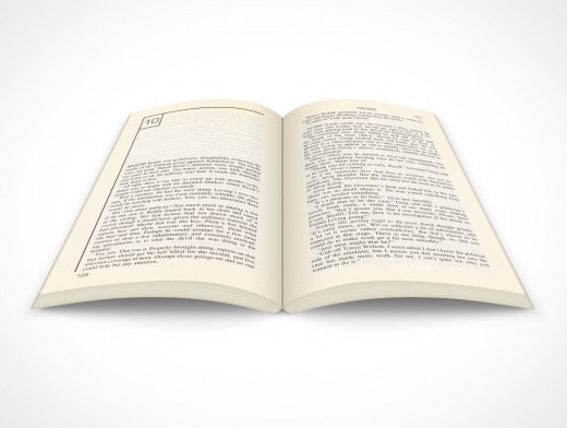 Book Spread Mockup | High angle shot of open book laying on surface