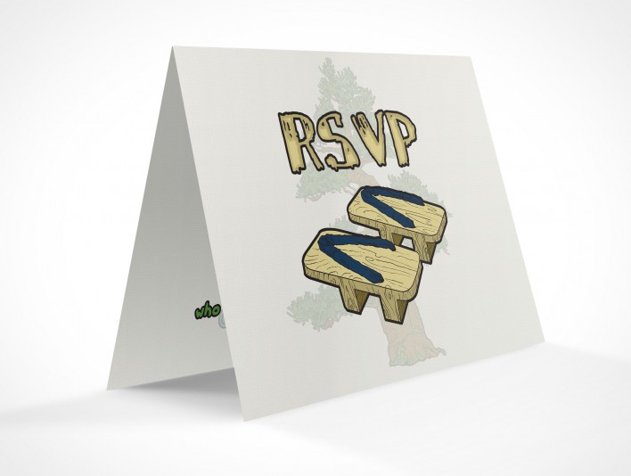 Release holiday designs on this Bi-Fold RSVP Card Mockup 16