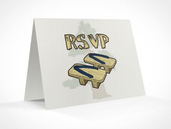 Visualize holidays design on this Bi-Fold RSVP Card Mockup 17