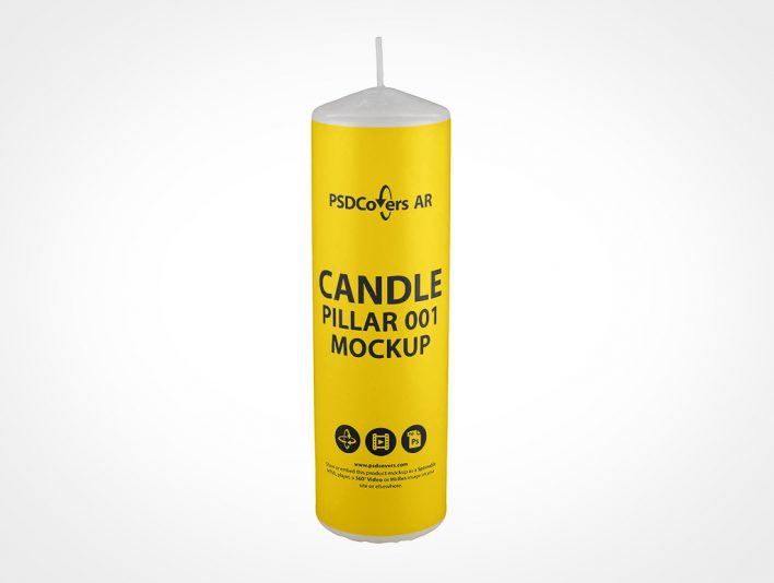Render white label designs on this Pillar Candle Mockup 1