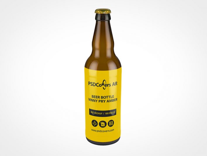 Feature designs on this blank Vinny Pry Beer Bottle Mockup 1