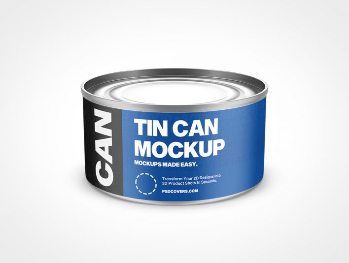 Test your food branding on this white label Can Mockup 1