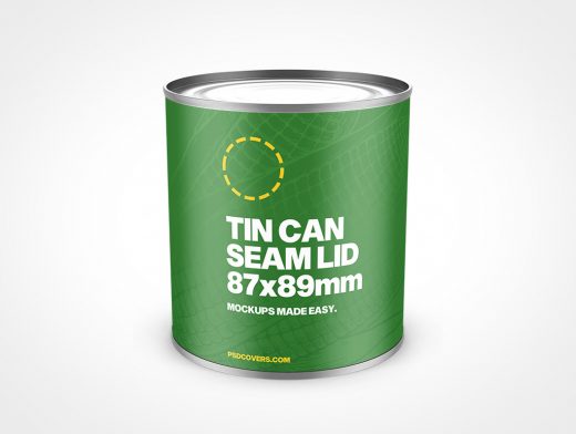 Food Can Mockup with Seam Lid 87x89 in Can Mockup • PSDCovers