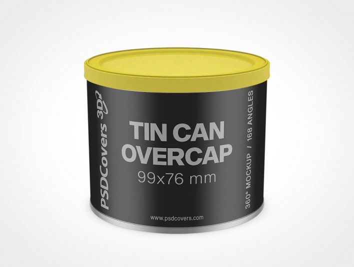 Tin Can Mockup with Friction Lid 107x188 in Can Mockup • PSDCovers