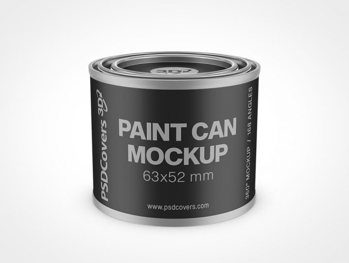 CoffeeTin Can Mockup with Overcap 153x160 in Can Mockup