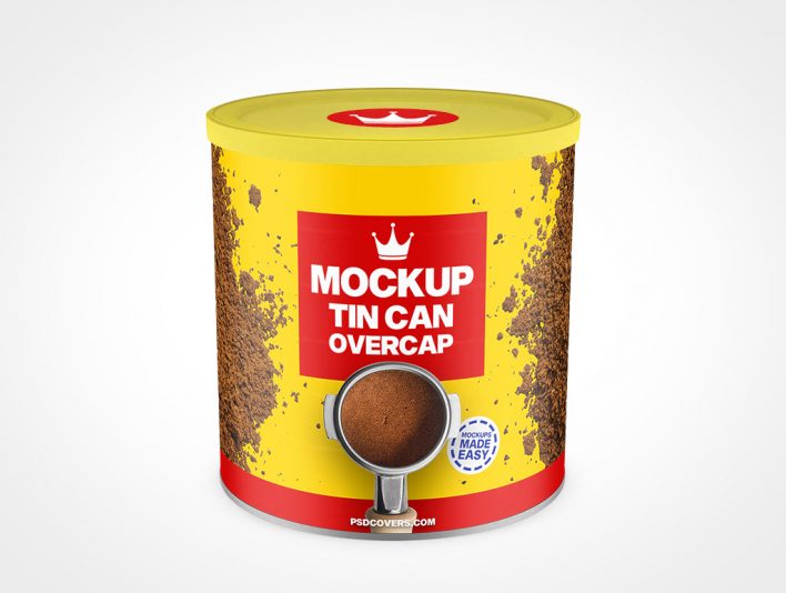 Food Can Mockup with Seam Lid 87x89 in Can Mockup • PSDCovers