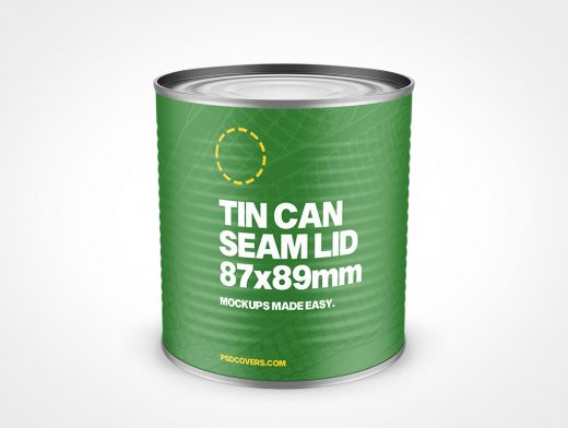 Beaded Tin Can Mockup with Seam Lid 87x89 in Can Mockup