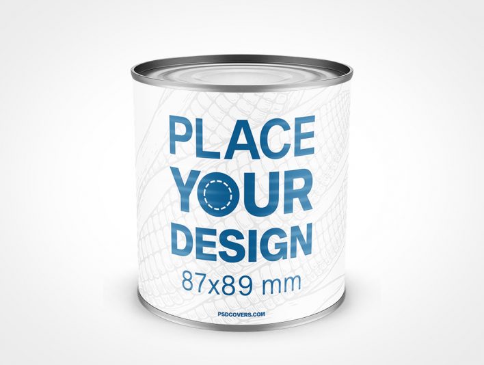 Beaded Tin Can Mockup with Seam Lid 87x89 in Can Mockup