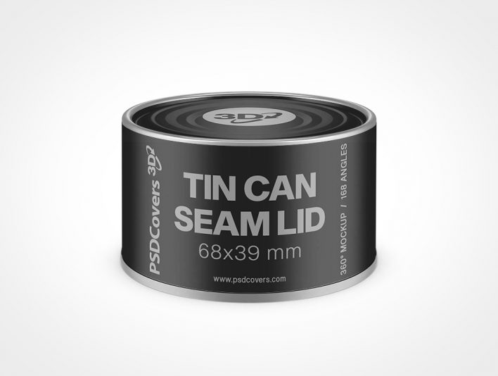 Tin Can Mockup with Friction Lid 107x188 in Can Mockup • PSDCovers