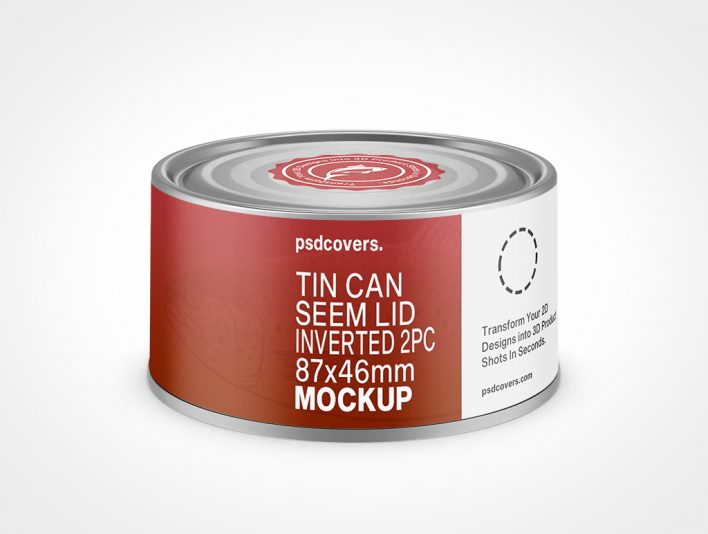 Apply your food branding on this blank inverted Can Mockup 11