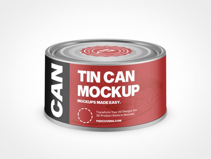 Apply your food branding on this blank inverted Can Mockup 11