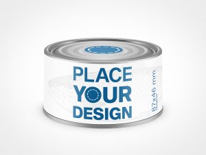 Apply your food branding on this blank inverted Can Mockup 11