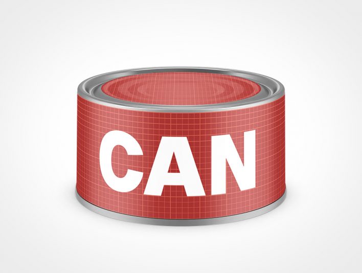 Apply your food branding on this blank inverted Can Mockup 11