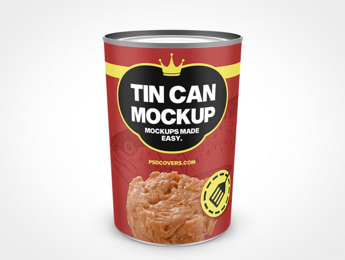 Apply your food branding on this blank inverted Can Mockup 11