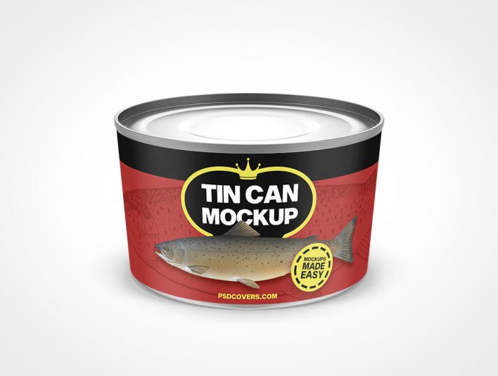 Apply your food branding on this blank inverted Can Mockup 11