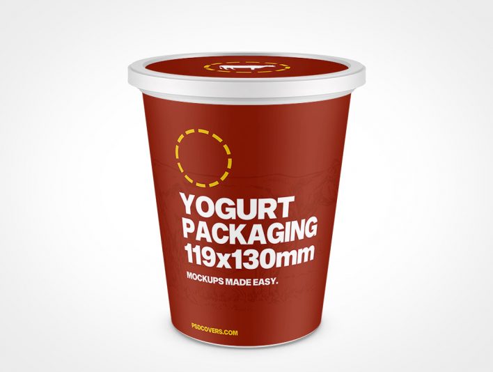 32oz Yogurt Package Mockup with Snap Lid 119x130 in Packaging Catalog