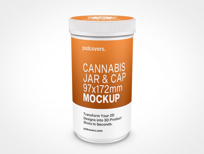 Boost your branding on this white label Cannabis Jar Mockup 9