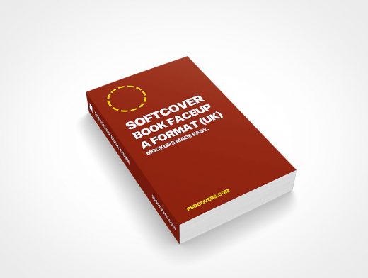 Place your cover layout on this blank A-Format Book Mockup 225