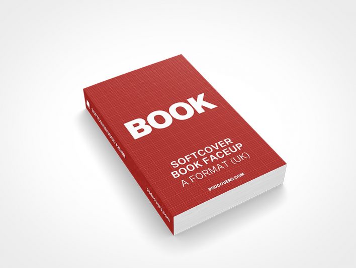 Place your cover layout on this blank A-Format Book Mockup 225