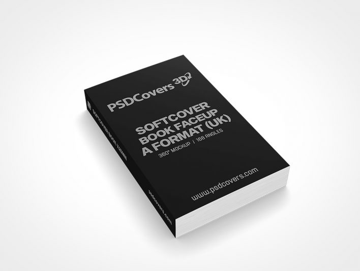 Paperback Book Mockup | High angle view of book laying flat rotated ...