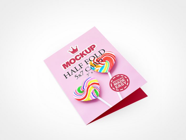 Propose your greeting layout on this blank A4 Card Mockup