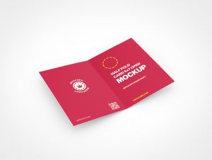 Render your panel designs on this bi-fold Card Mockup 8