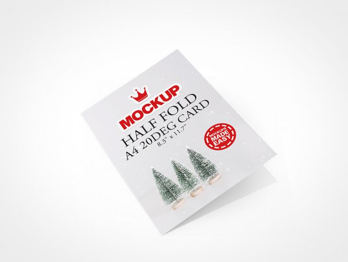 Propose your greeting layout on this blank A4 Card Mockup