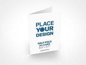 Market your holiday layout on this blank A4 Card Mockup 6