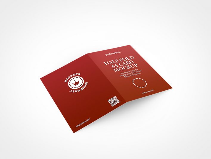 Render your holiday layout on this blank A4 Card Mockup 2