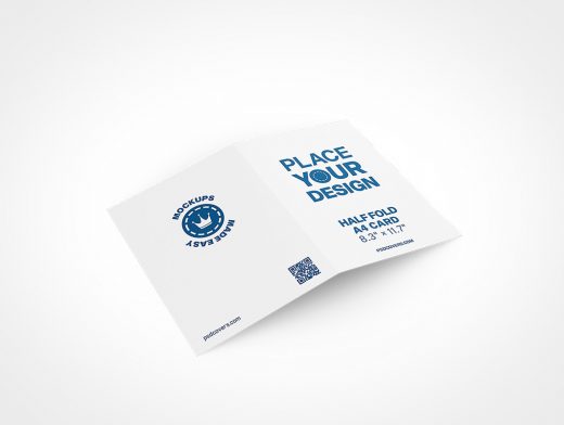 Render your holiday layout on this blank A4 Card Mockup 2