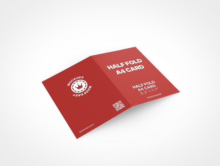 Render your holiday layout on this blank A4 Card Mockup 2