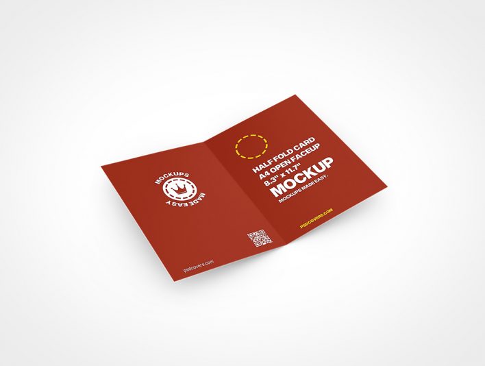 Propose your greeting layout on this blank A4 Card Mockup