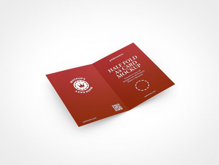 Propose your greeting layout on this blank A4 Card Mockup