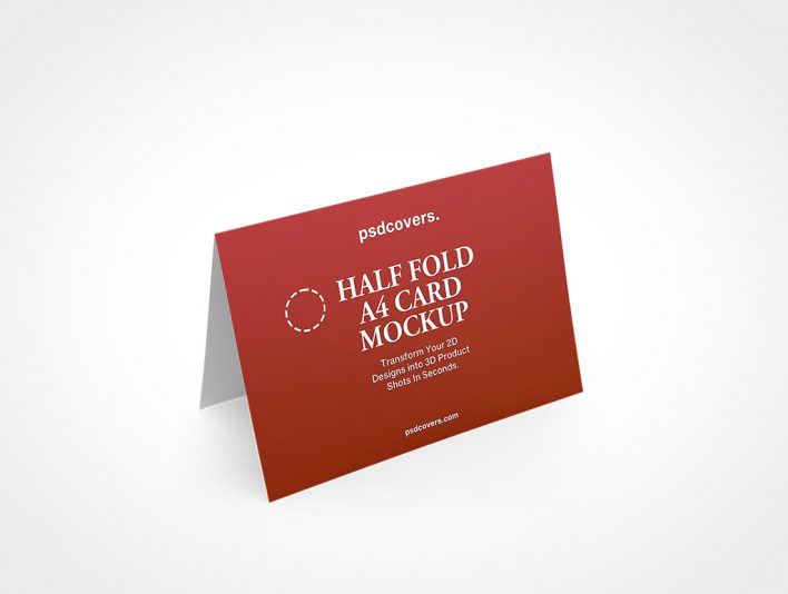 Render your greeting designs on this blank A4 Card Mockup 12