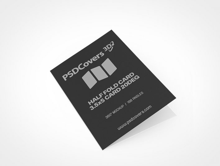 Half Fold Square Card in Mockup Catalog • PSDCovers