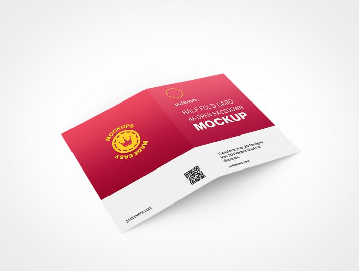 Render your greeting designs on this blank A6 Card Mockup 2