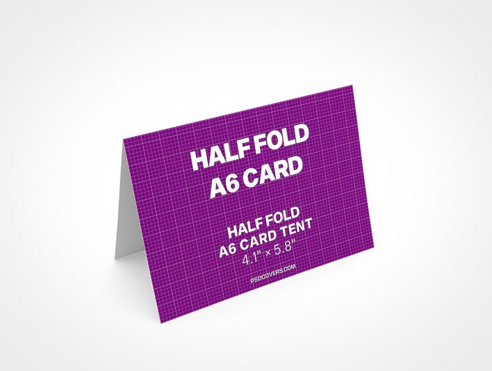 Preview your half-fold designs on this blank A6 Card Mockup 12