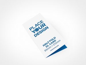 Showcase your design layout on this blank DL Card Mockup 4