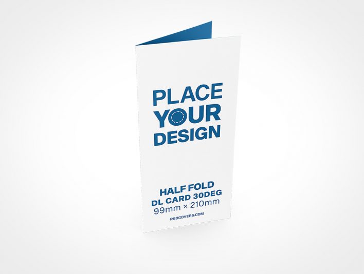 Render your design messaging on this blank DL Card Mockup 6