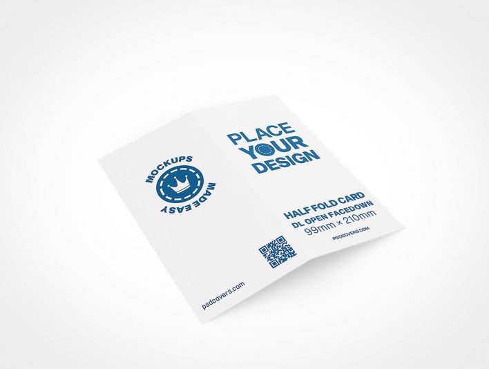Review your panel designs on this blank DL Card Mockup 2