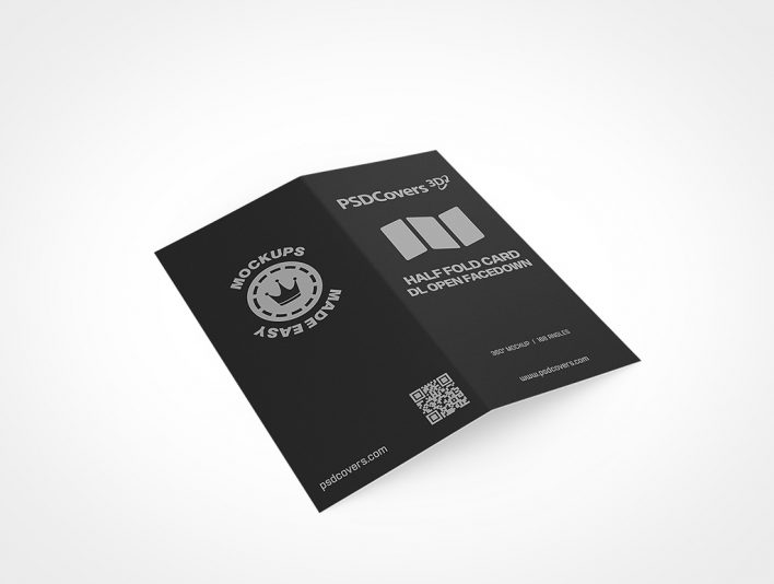 Review your panel designs on this blank DL Card Mockup 2