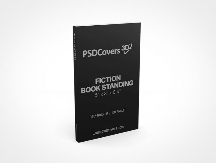 Paperback Book Mockup | Front cover shot of standing book at 45° rotation