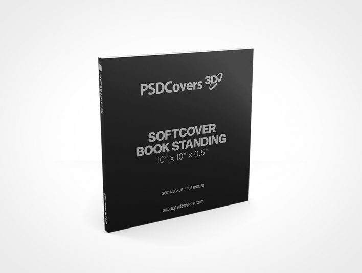 Paperback Book Mockup | Front cover of standing book rotated 45° to left